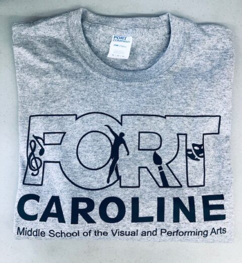 Fort Caroline Middle School YOUTH Long Sleeve Tee with One Color Print ...